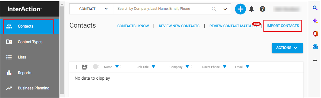 Basic Contact Import – InterAction+ SaaS