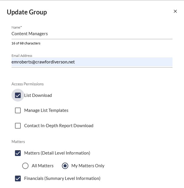 Matters and Financials Tabs for Contacts Overview – InterAction+™ AI ...